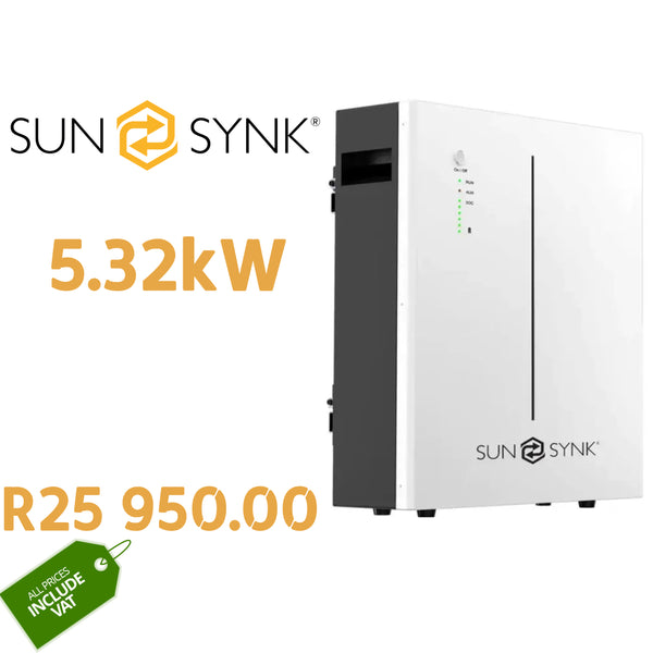 Sunsynk 5.32kW Lithium Ion Battery Wall Mount – Powerhouse Distributors