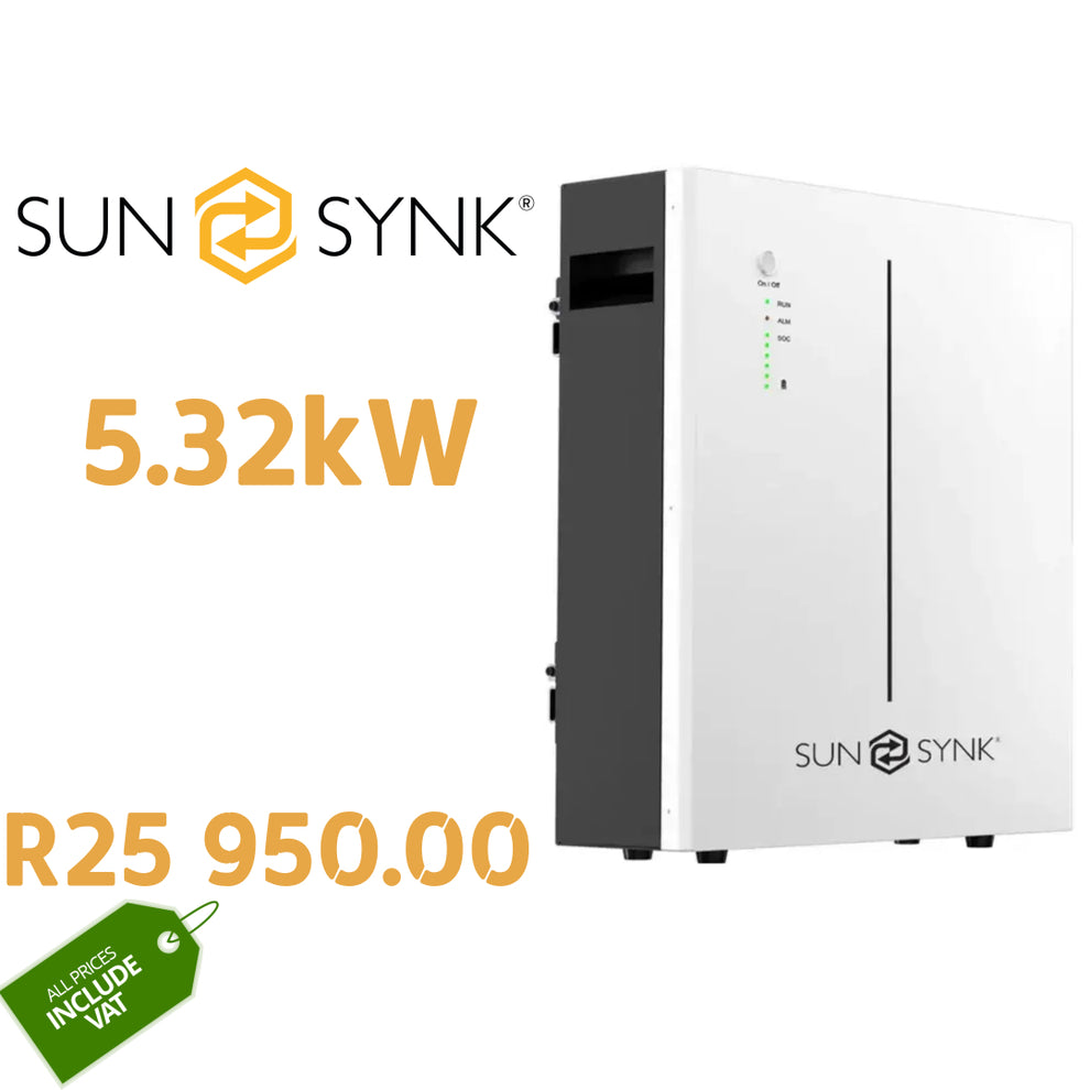 Sunsynk 5.32kW Lithium Ion Battery Wall Mount – Powerhouse Distributors